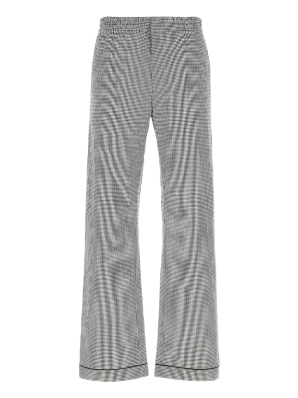 Prada Gingham-check Trousers - Black