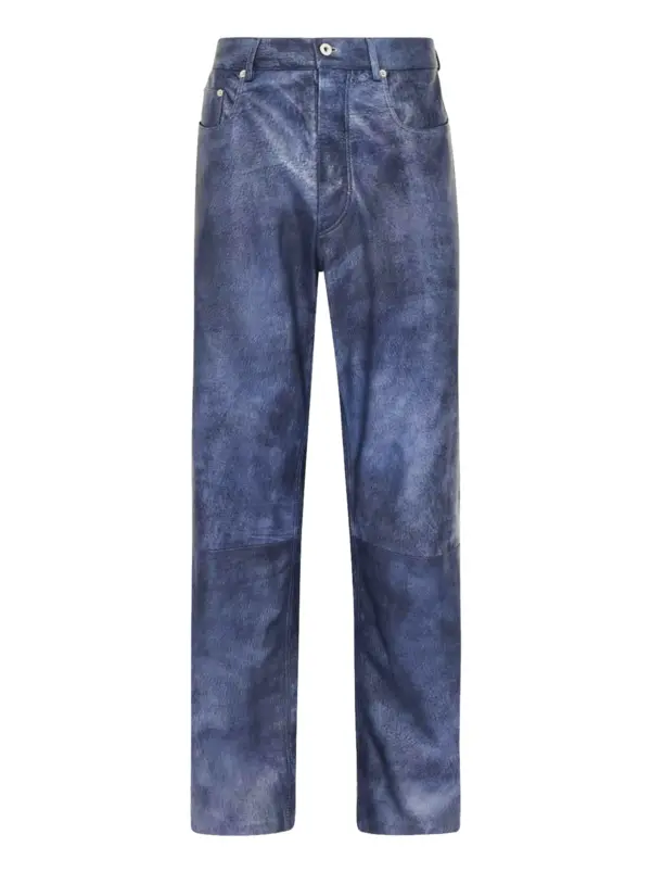 JW Anderson Straight-leg Leather Trousers - Blue