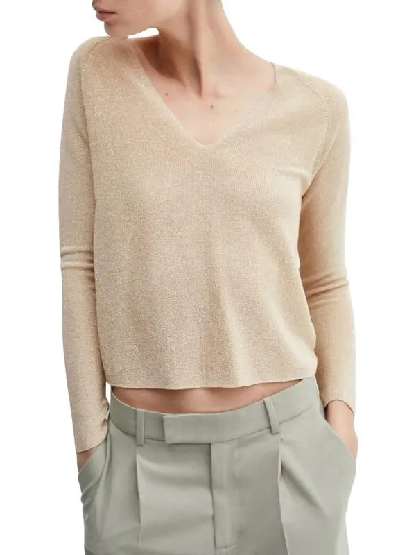 Mango Metallic Sweater - Gold