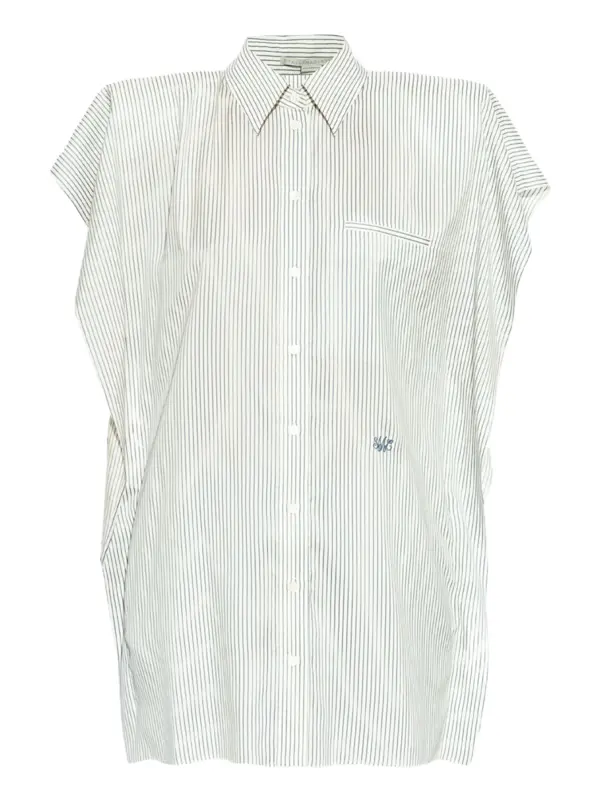 Stella McCartney Silk Shirt Mini Dress - White