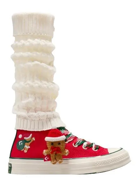 CONVERSE Chuck 70 Hi Xmas Gingerbread & Knit Sock - Red/midnight Clover/egret