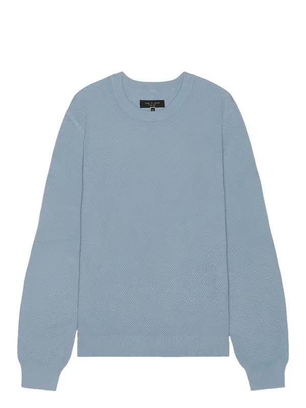 Rag & Bone Washed Dexter Crew Sweater - Light Blue