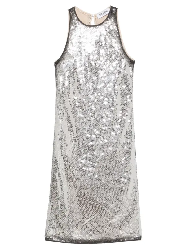 Attico Sequin-embellished Mini Dress - Silver