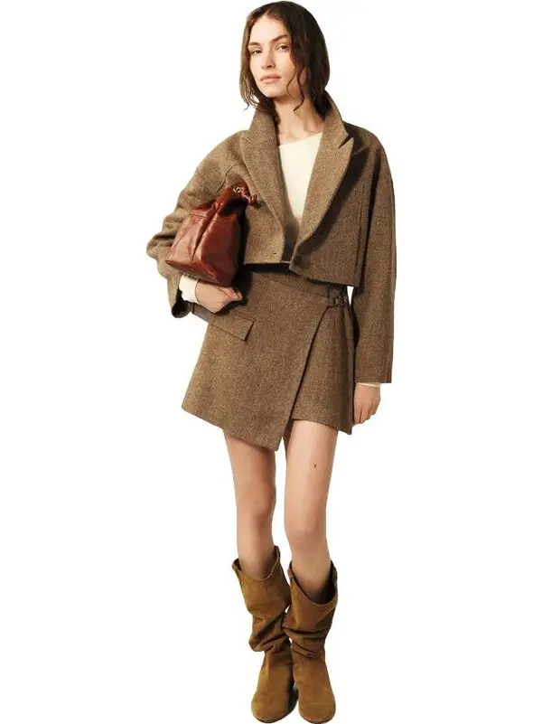 Ba&sh Cara Mini Wrap Skirt - Brown