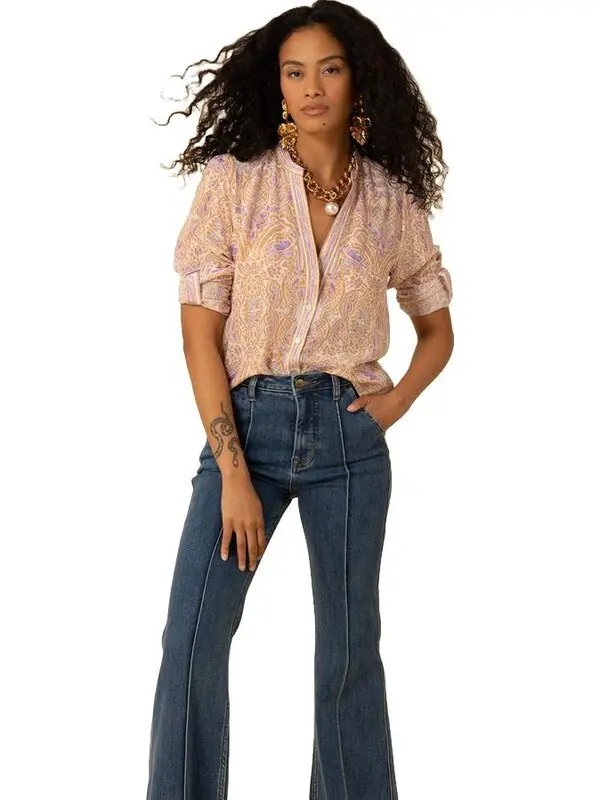 Hale Bob Yaretzi Silk Top - Brown / Neutral