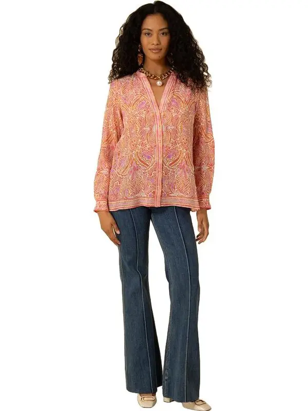Hale Bob Yaretzi Silk Top - Orange