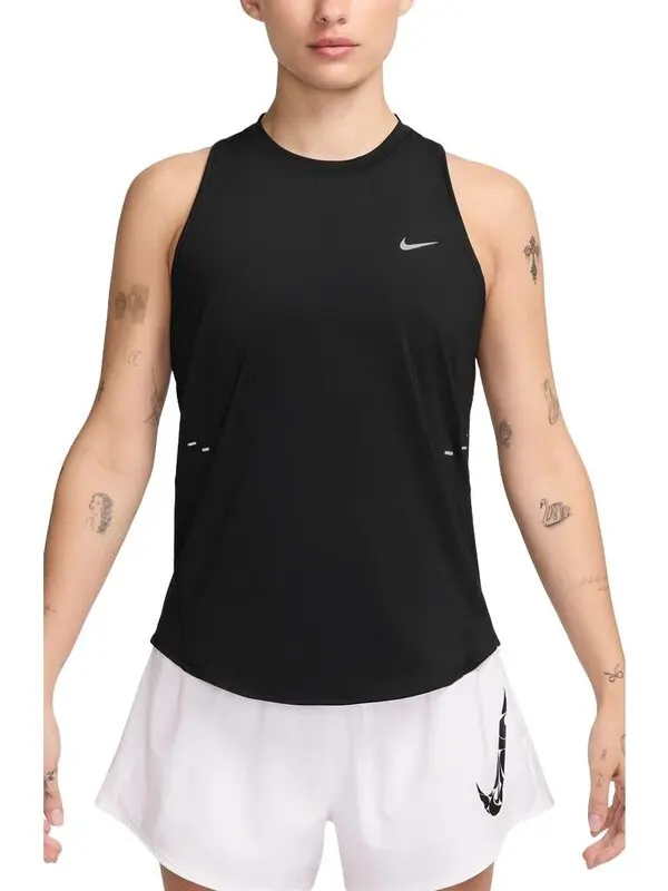 Nike Swift Dri-fit Running Tank Top - 010 Black/reflective Silv