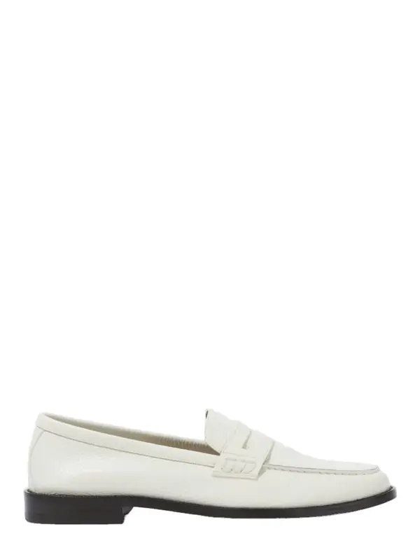 Manolo Blahnik Perry Leather Loafers - White