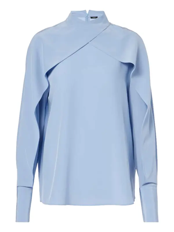 JOSEPH Bailie Silk Crêpe De Chine Blouse - Blue