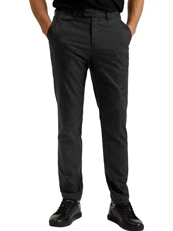 Ted Baker London Micro Houndstooth Slim Fit Trousers - Grey