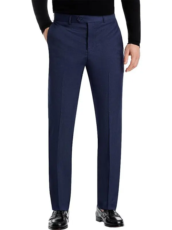 Bloomingdale'S Performance Wool Regular Fit Dress Pants - Blue