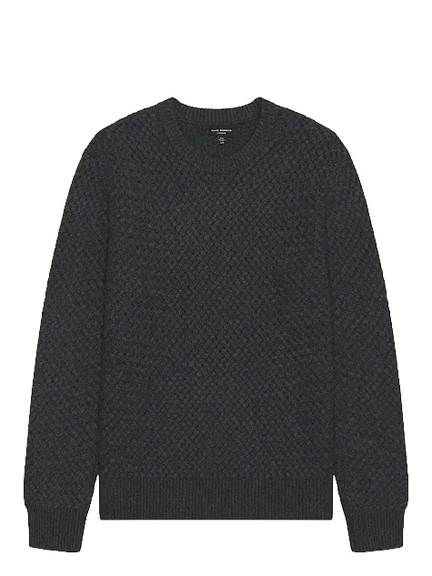 Club Monaco Cash Basketweave Crewneck Sweater - Charcoal