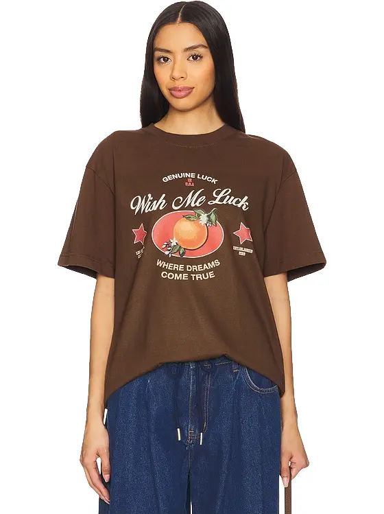 WISH ME LUCK X Orange Luck T-shirt - Brown
