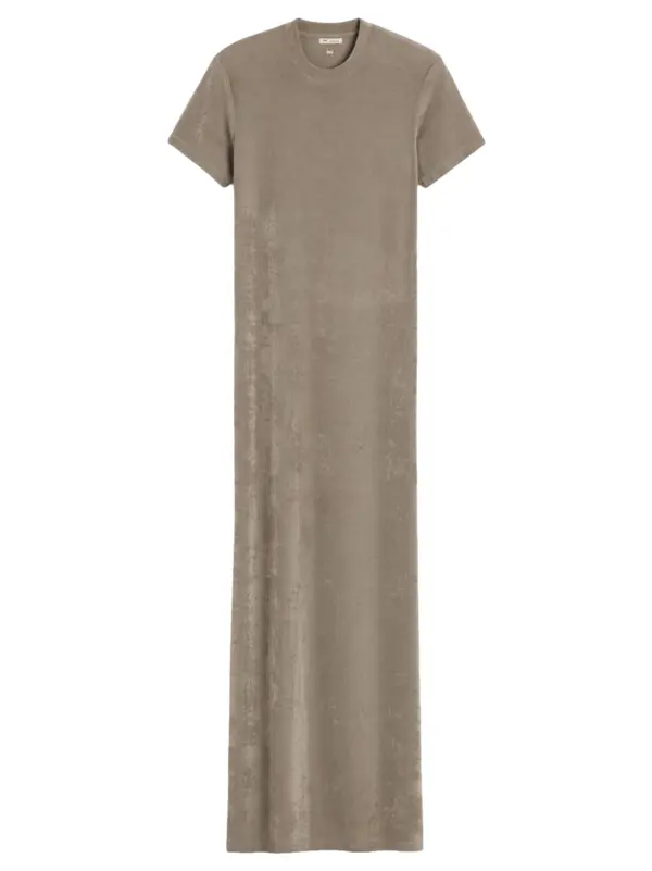 Ami Rib-jersey Short-sleeve Maxi Dress - Neutrals