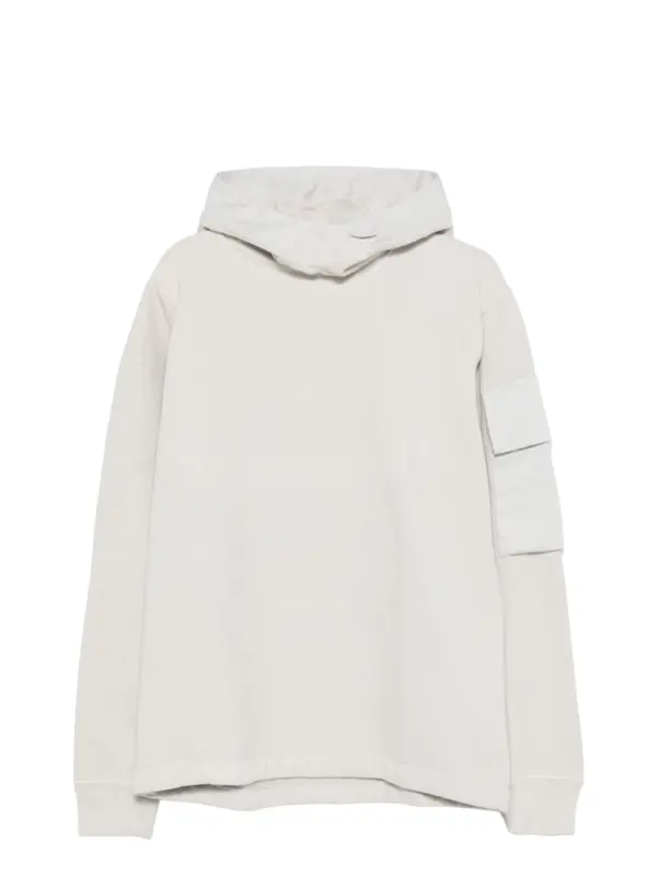 TEN C Jersey-texture Hoodie - Grey