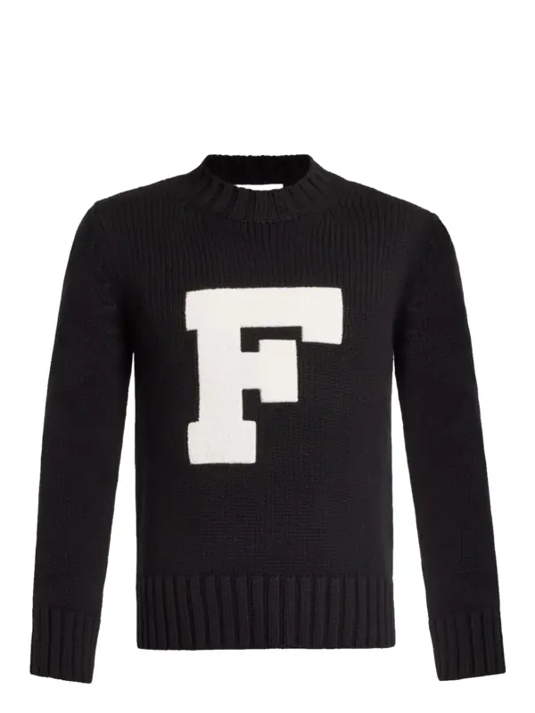 FERRAGAMO Flocked Logo Jumper - Black