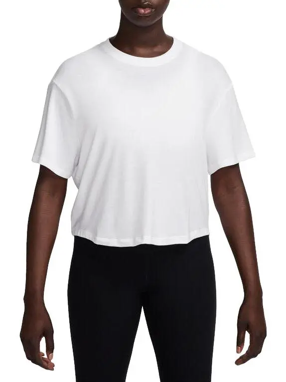 Nike Dri-fit Relaxed Crop Top - 100 White/clear