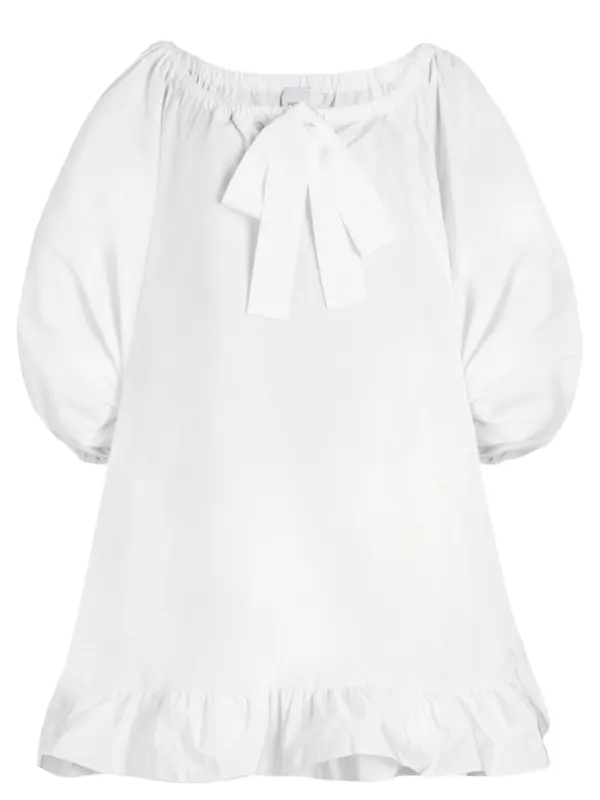 Patou Ruffle-hem Mini Dress - White