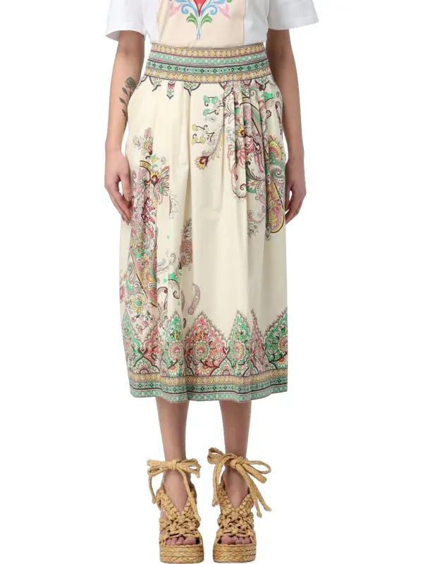 Etro Printed Skirt - White