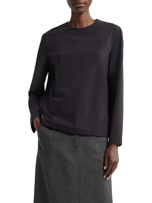 THE ROW Azalea Scuba Knit Top - Black