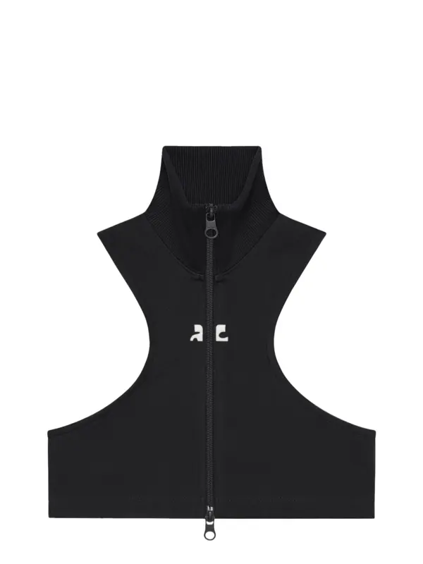 COURREGES Scuba Cropped Jacket - Black