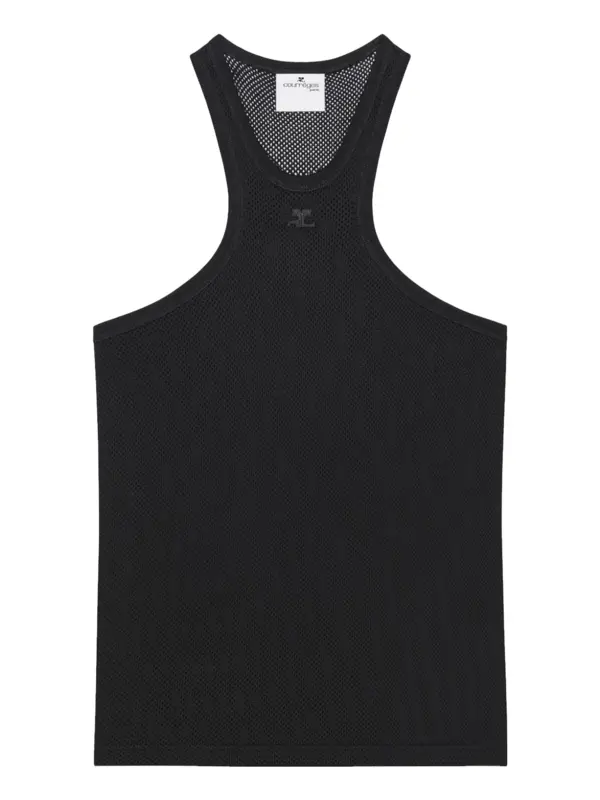 COURREGES Mesh Tank Top - Black