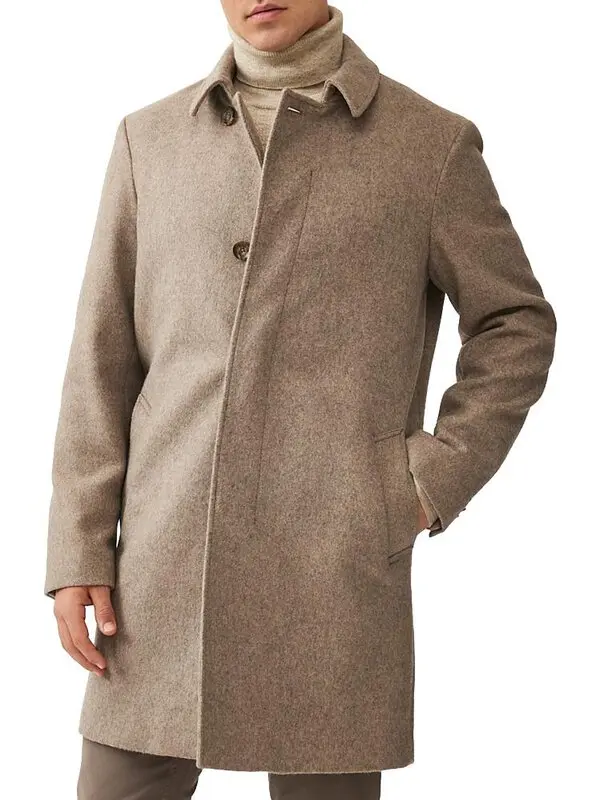 Rodd & Gunn Mt Florence Wool Blend Overcoat - Fawn