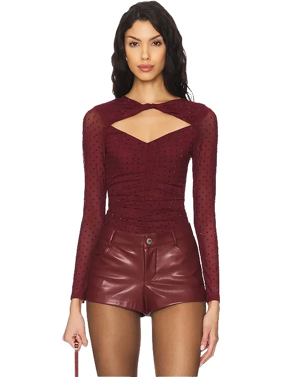 Astr The Label Ancira Bodysuit - Wine