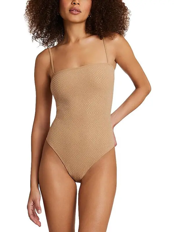 Commando Party Starter Straight Cami Bodysuit - Crystal Buff
