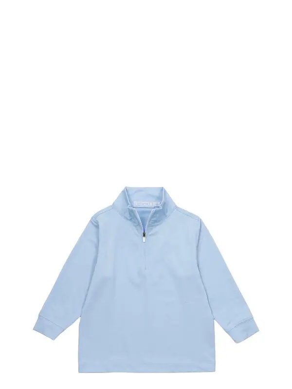 LILA AND HAYES Quarter Zip Pullover - Light Blue
