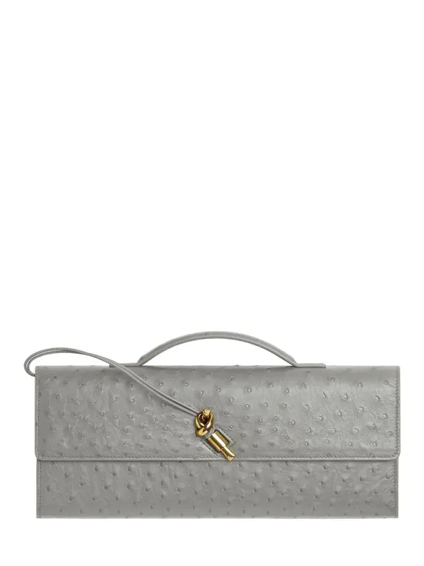 Bottega Veneta Andiamo Top Handle Clutch - Sterling