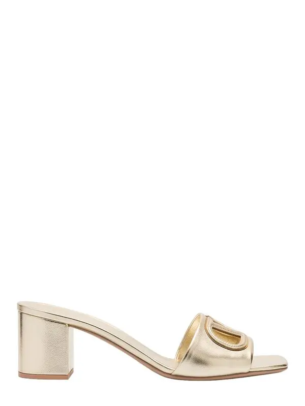 Valentino Garavani Vlogo Cutout Mule Sandals - Platinoantique Brass