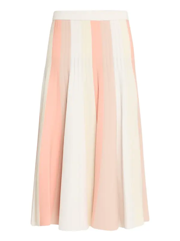 3.1 Phillip Lim Color Block Knit Midi Skirt - Ivory Multi