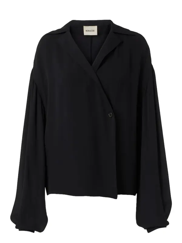 Khaite Ashton Silk Top - Black