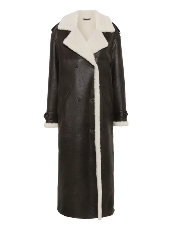 MANOKHI Ivana Shearling Coat - Brown
