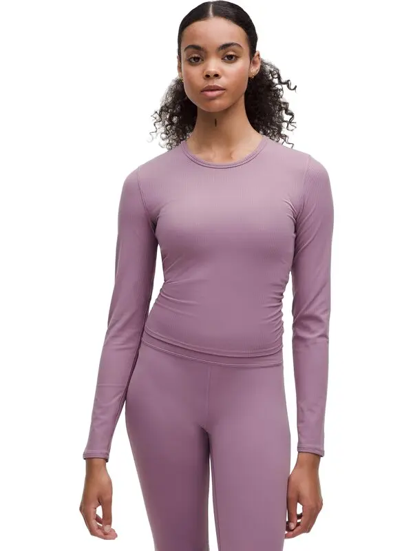 Lululemon All It Takes Back-twist Ribbed Long-sleeve Shirt - Lavender Lux