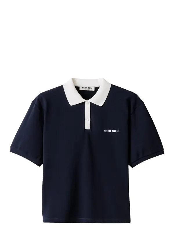 Miu Miu Piqué Polo Shirt - Bleu