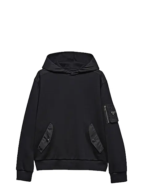 Prada Cotton-jersey Hoody - Black