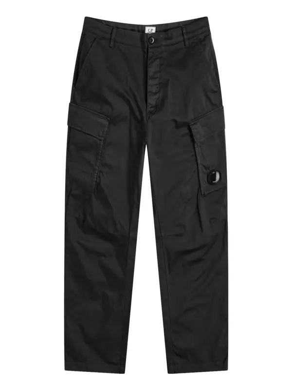 C.P. COMPANY Stretch Sateen Loose Fit Cargo Pants - Black