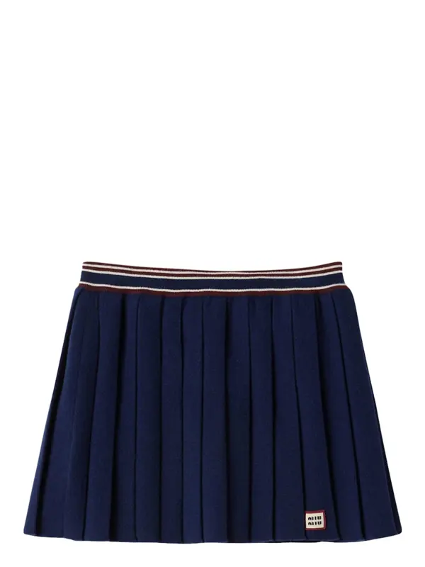 Miu Miu Pleated Mini Skirt - Navy