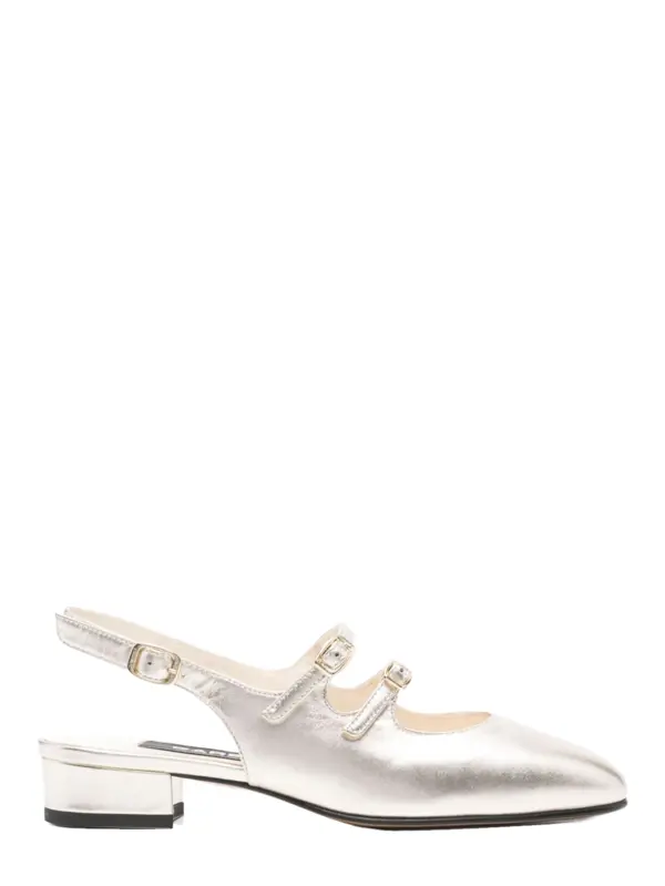 CAREL Peche Laminated Leather Ballerinas - Grey
