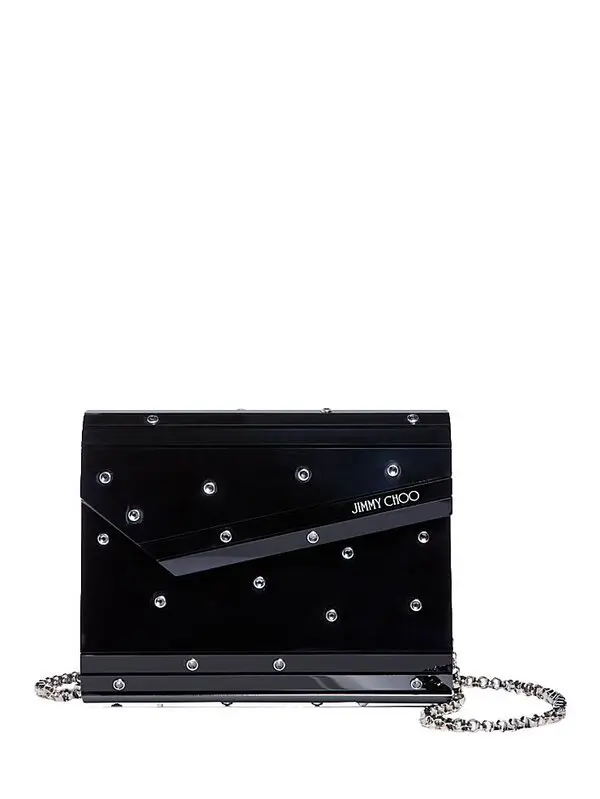 JIMMY CHOO Candy Crystal Embellished Clutch - Black Smoke