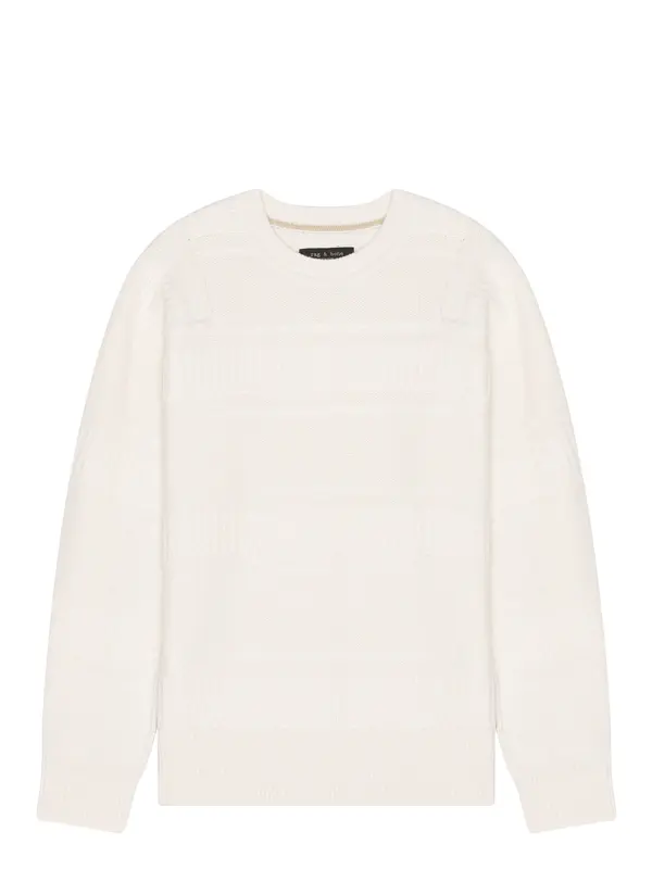 Rag & Bone Colton Wool Crew Neck Sweater - Ivory