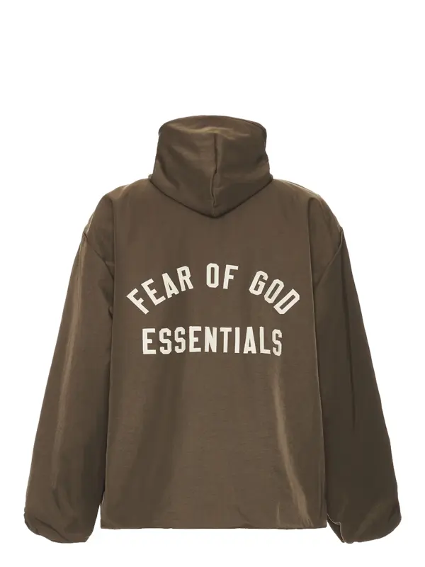 Fear Of God Textured Nylon Hooded Coaches Jacket - Brown