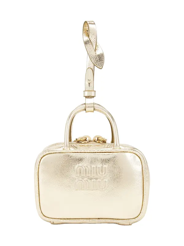 Miu Miu Nappa Laminata Contenitori Bag Charm - Pirite