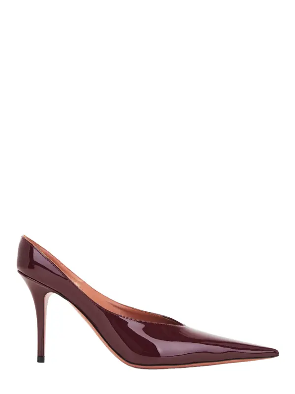 Amina Muaddi Anok 90 Patent Mule - Wine