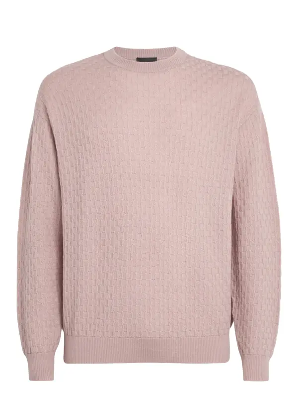 Emporio Armani Wool Textured Sweater - Beige