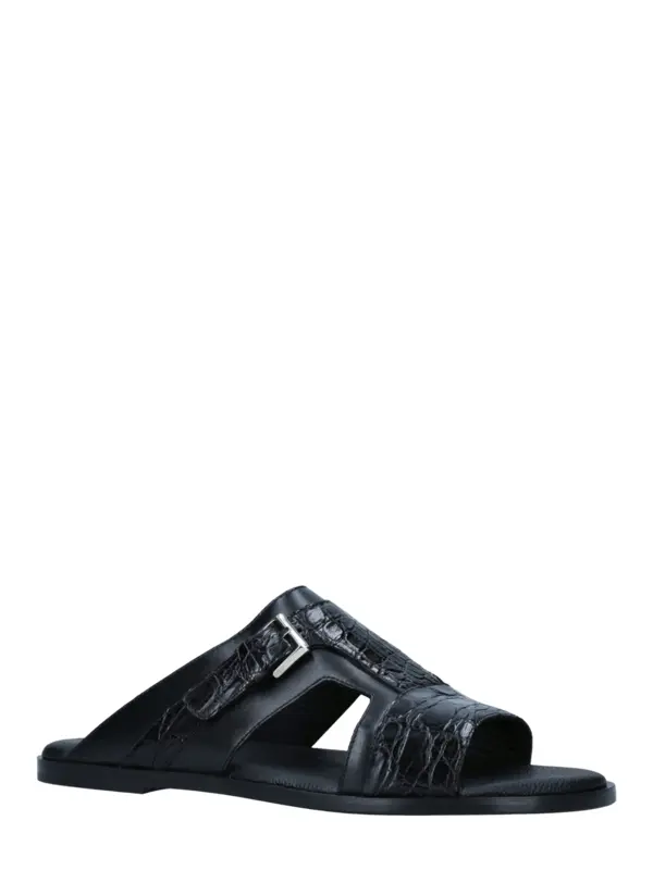BROTINI Leather Buckle-detail Sandals - Black