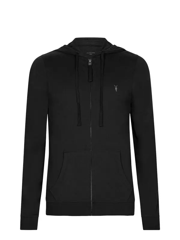 All Saints Organic Cotton Brace Zip-up Hoodie - Black