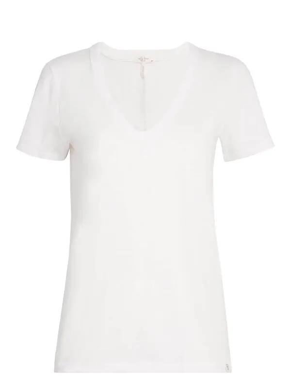 Rag & Bone Cotton Vee Slub T-shirt - White